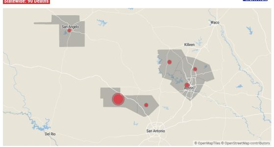 Map: Locations of Flash Flooding Deaths Confirmed in Texas ...