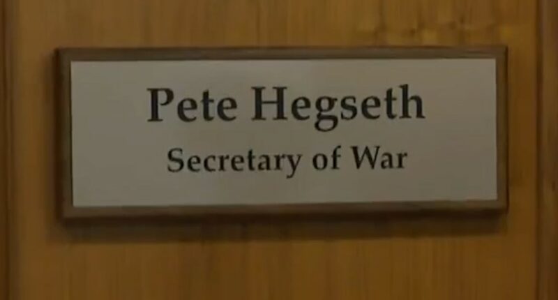 Department of Defense Signage updated to 'Department of War ...