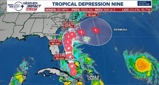 Monitoring Tropical Depression Nine: Path Predictions and Potential ...