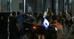 Protester Attempts to Halt ICE SUV at Downtown Los Angeles Federal ...